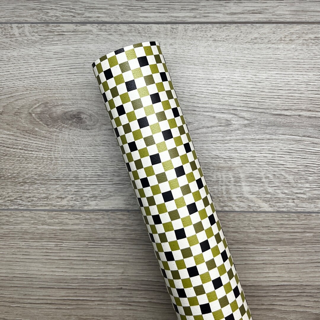 Green Dino Checkers Custom Faux Leather - Etsy