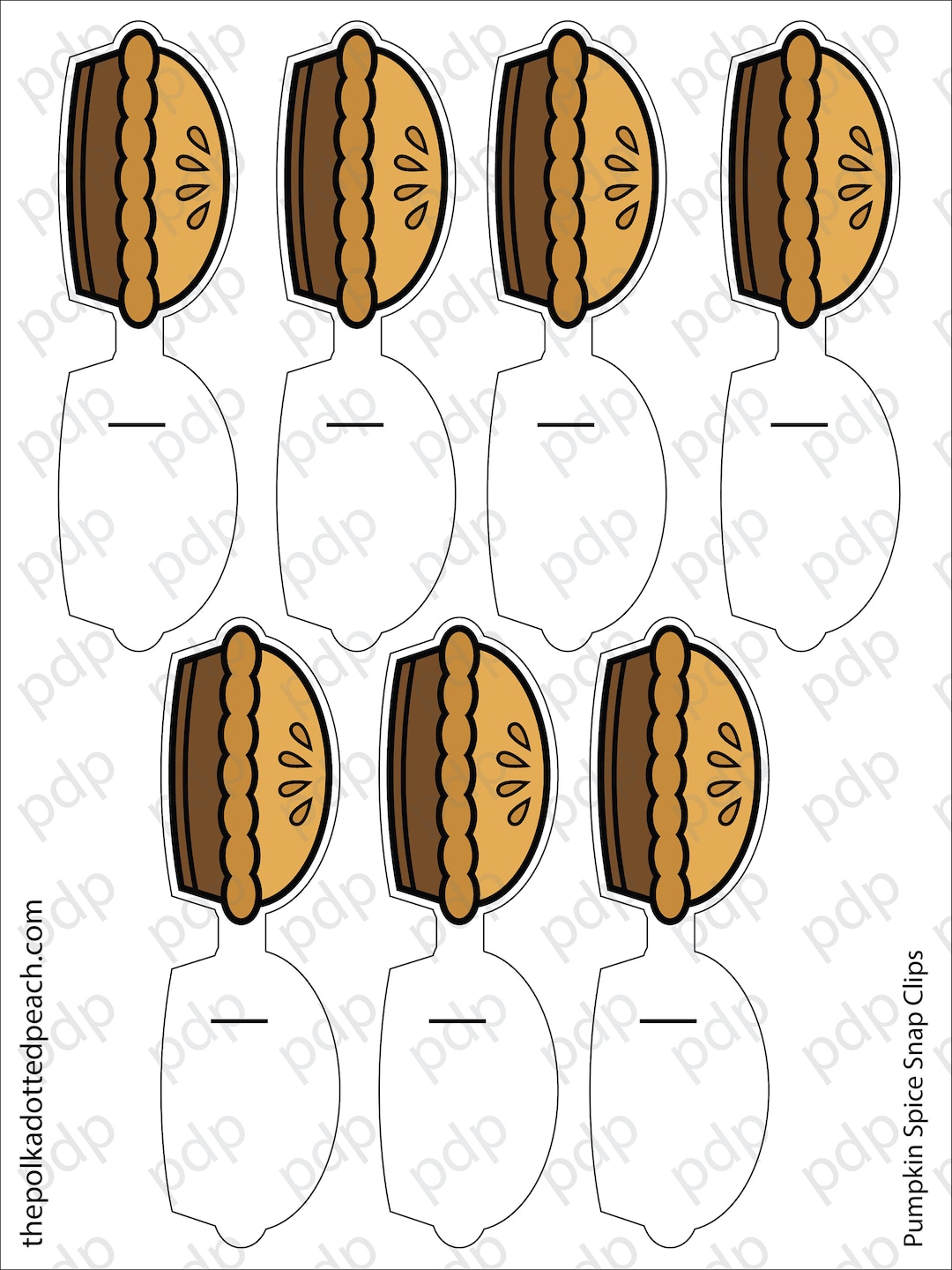 Classic Pie Snap Clips Hand Cut Custom Faux Leather - Etsy