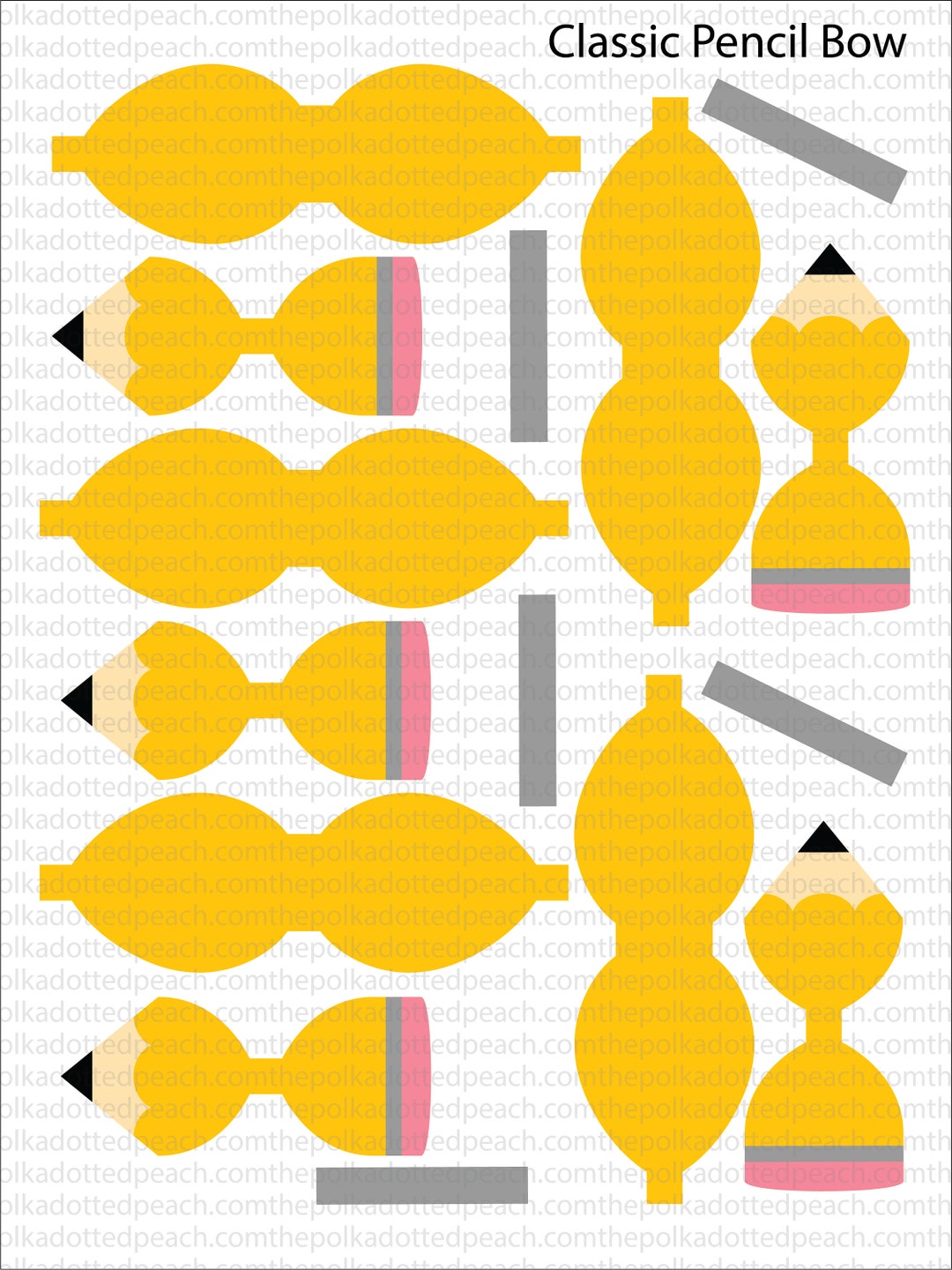 Classic Pencil Bow Hand Cut Custom Faux Leather - Etsy