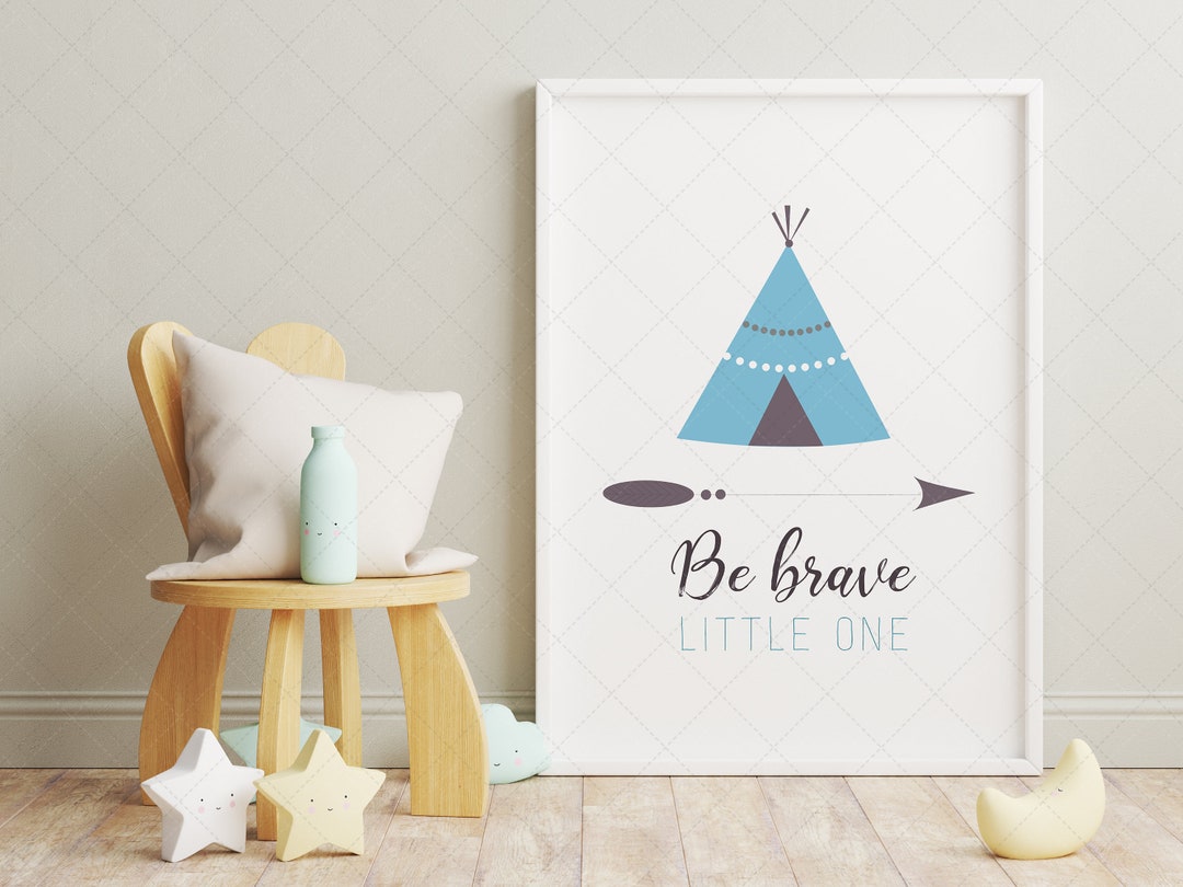 Be Brave Little One Printable Art, Nursery Decor, Colorful Nursery Art ...