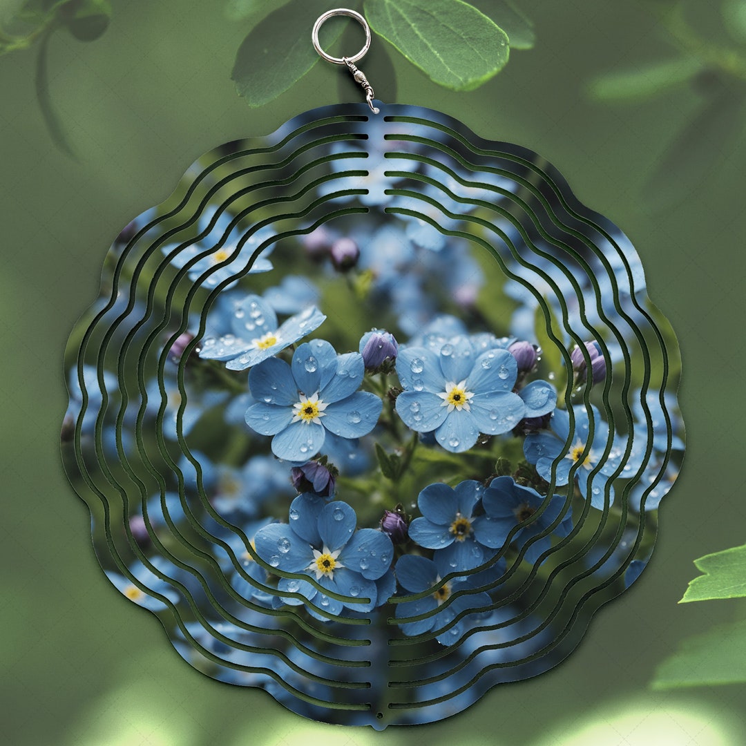 Forget Me Not Flower Wind Spinner Wrap, Floral PNG Design (10-inch) - Etsy