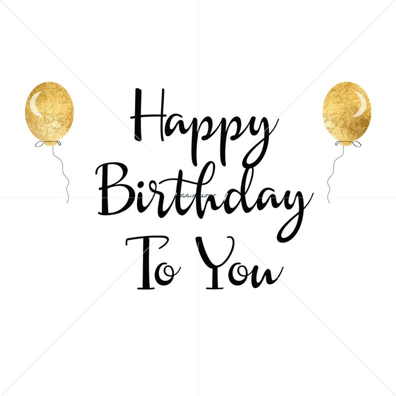 Happy Birthday Clip Art Instant Download Gold Foil Overlays - Etsy