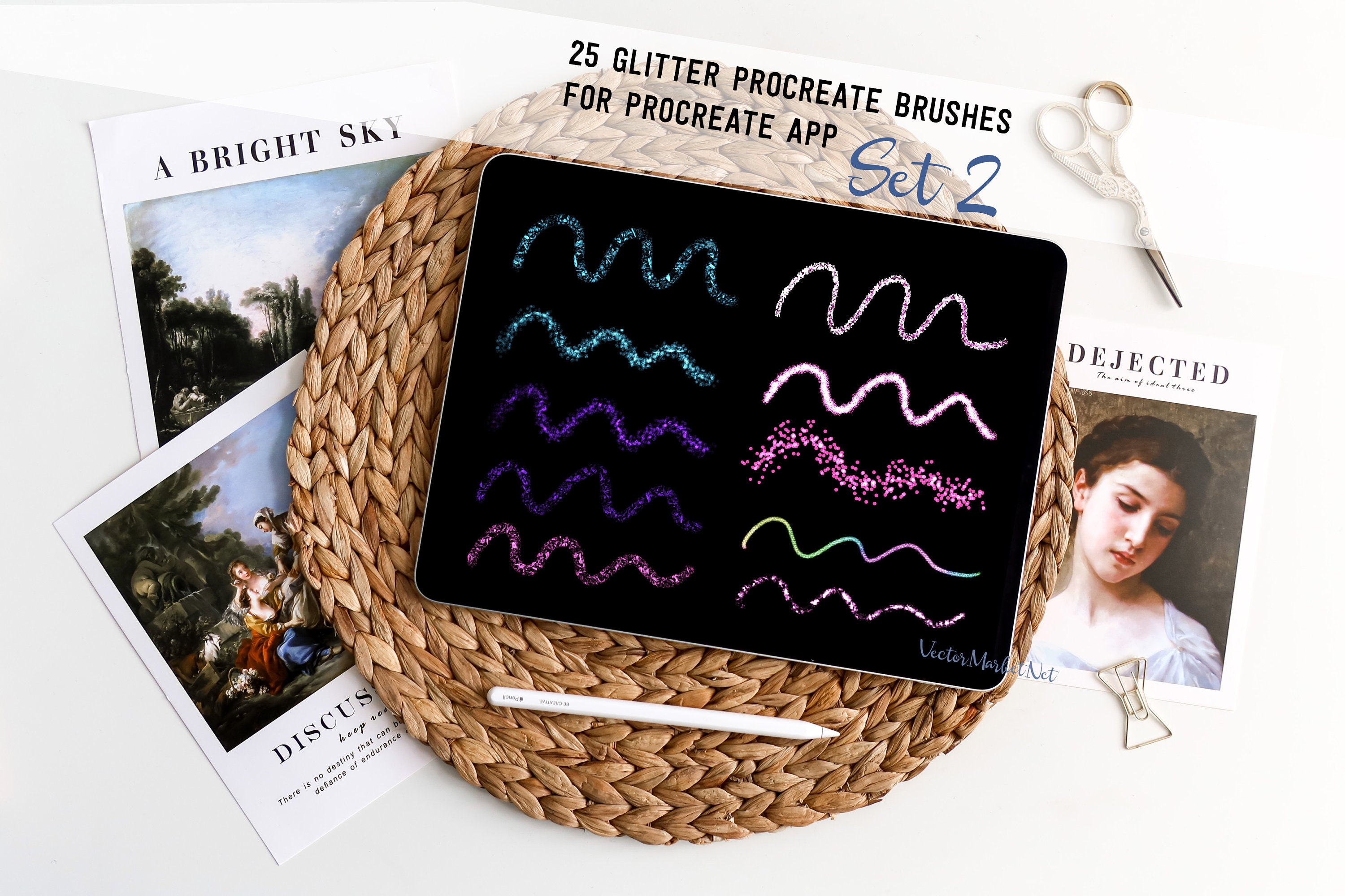 Glitter Brushes for Procreate App Sparkles Unicorn Rainbow - Etsy