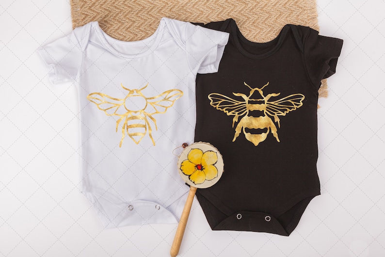 Gold Foil Bee PNG Bundle, Golden Bee PNG, Gold Bees PNG, Gold Glitter ...