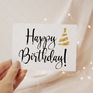 Happy Birthday Clip Art, Instant Download, Gold Foil, Overlays for ...