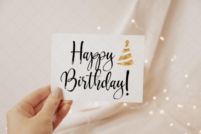 Happy Birthday Clip Art, Instant Download, Gold Foil, Overlays for ...