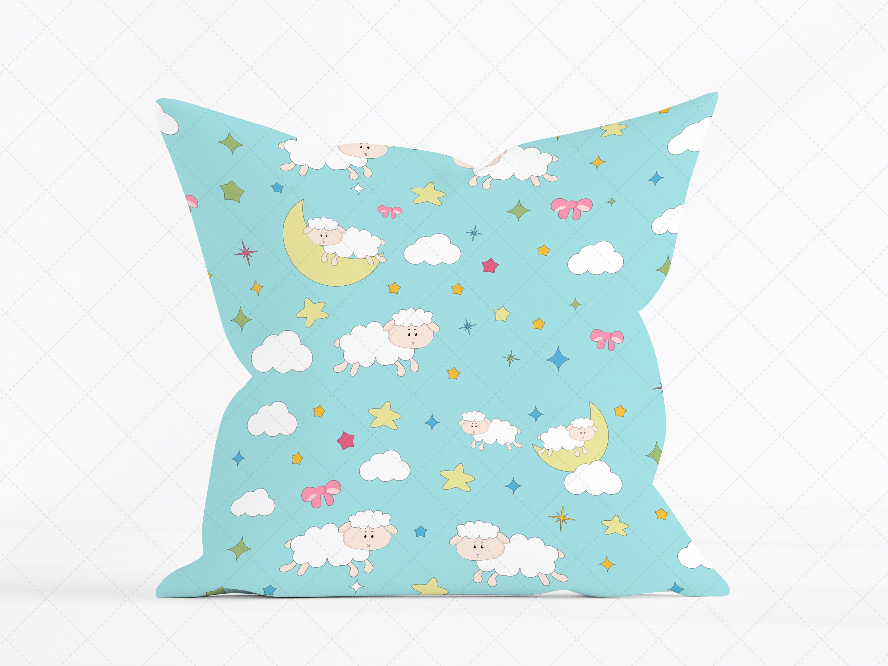 Cute Sleepy Sheep Digital Paper Bundle, Kawaii Sheep Children Fabric ...