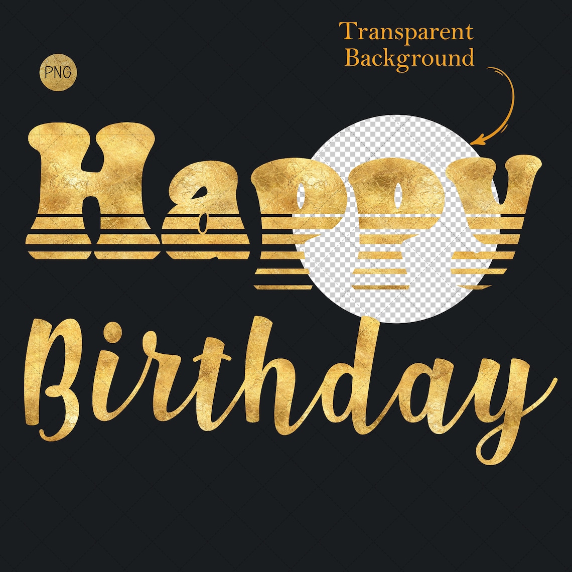 Gold Birthday Clip Art Gold Foil Gold Overlays Instant - Etsy