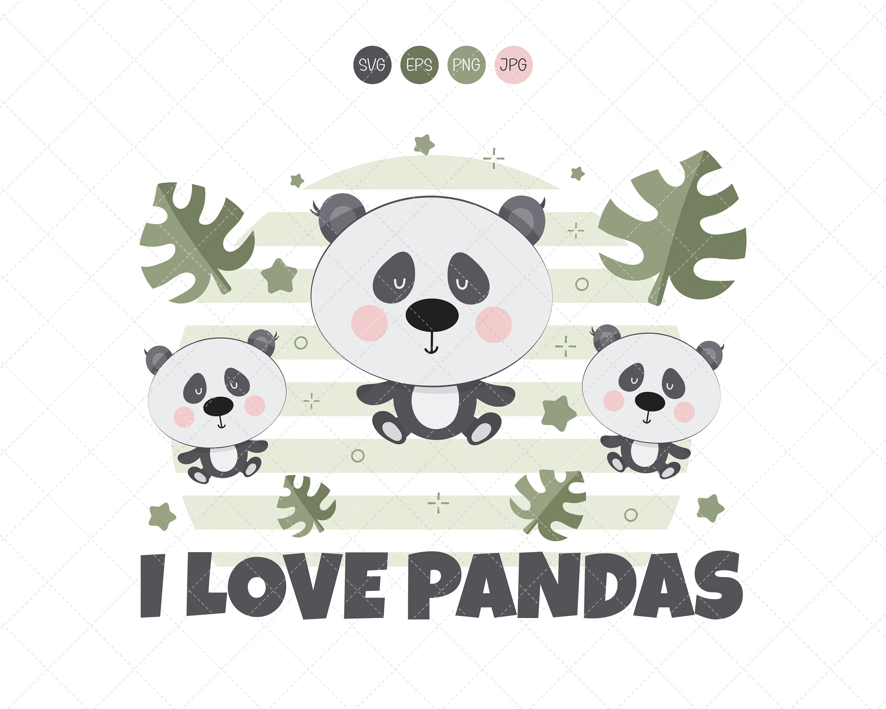 I Love Pandas SVG, Panda Svg, Baby Phrase, QUOTE Clip Art, Children Svg ...