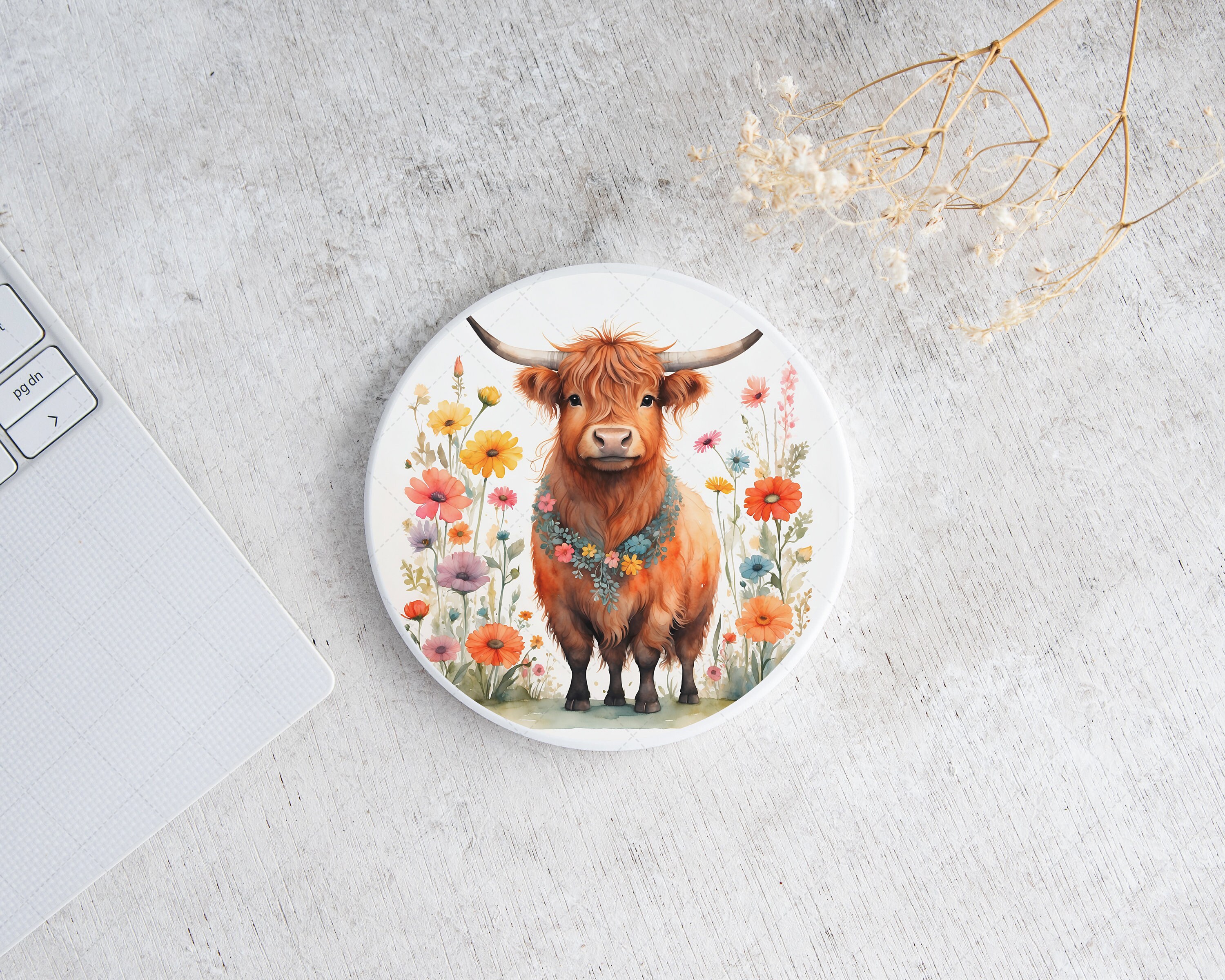 Cute Cow Coaster Bundle Design, Kids Square Coasters, Childish Round ...