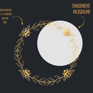 Gold Foil Bee PNG Bundle, Golden Bee PNG, Gold Bees PNG, Gold Glitter ...