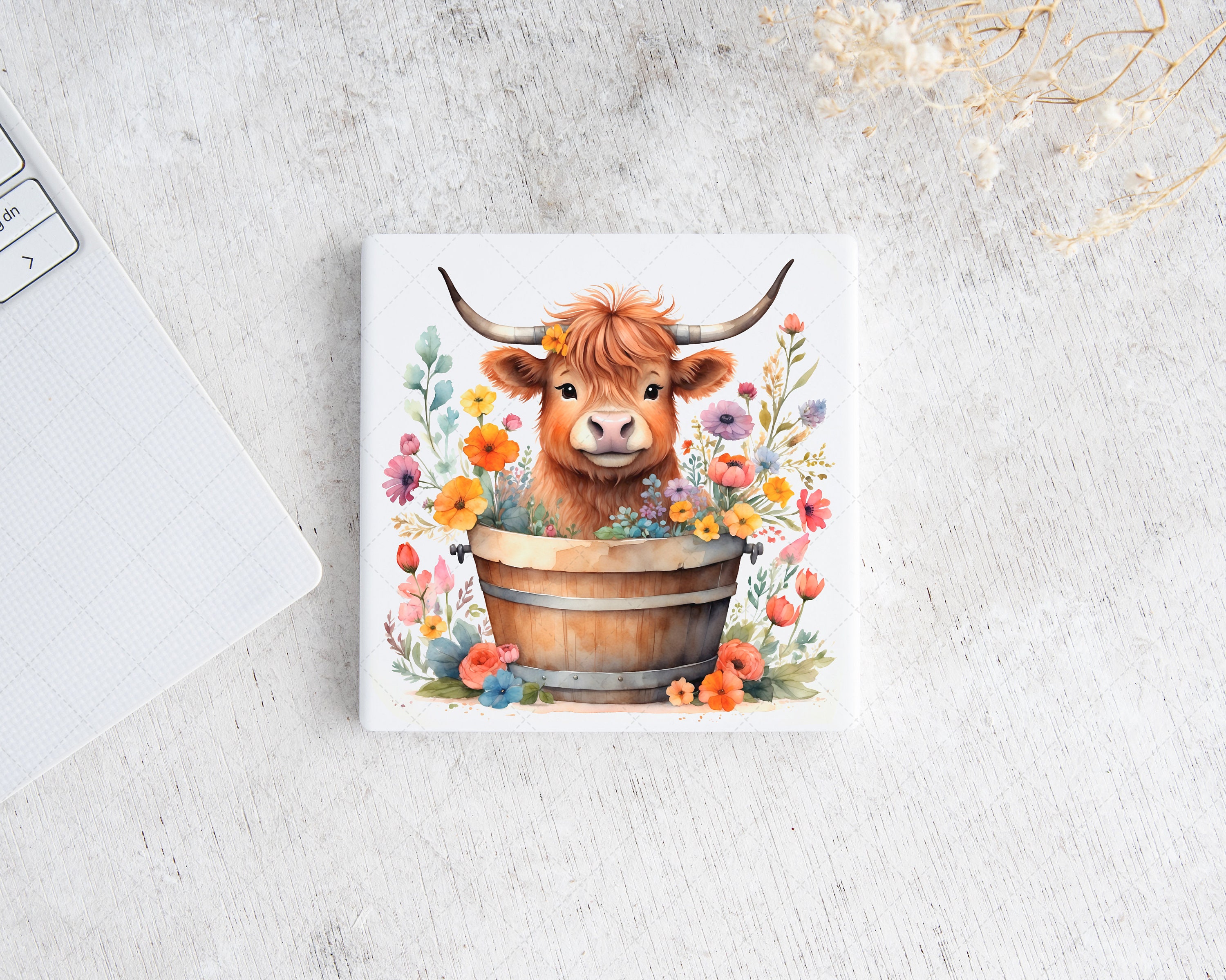 Cute Cow Coaster Bundle Design, Kids Square Coasters, Childish Round ...