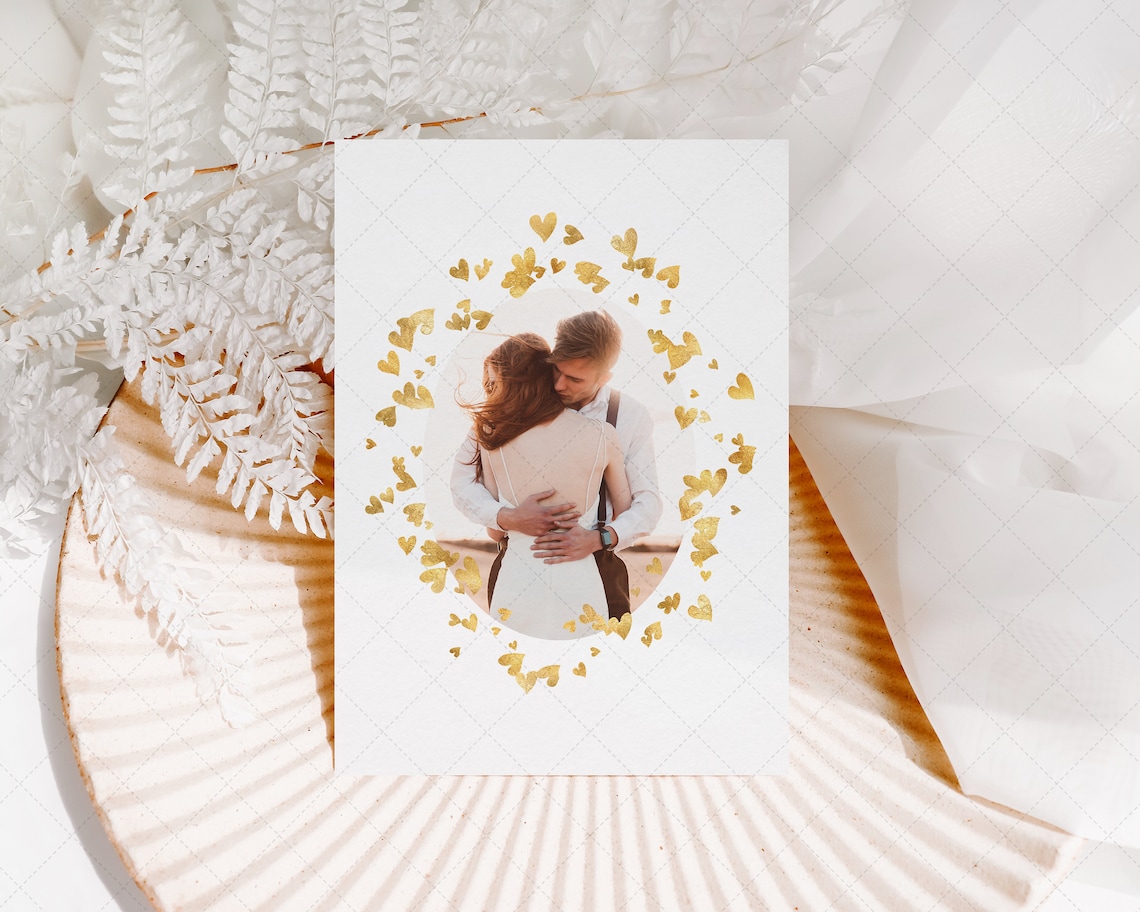 Gold Heart Frames Clipart, Gold Hearts Overlays, Wedding Overlay ...