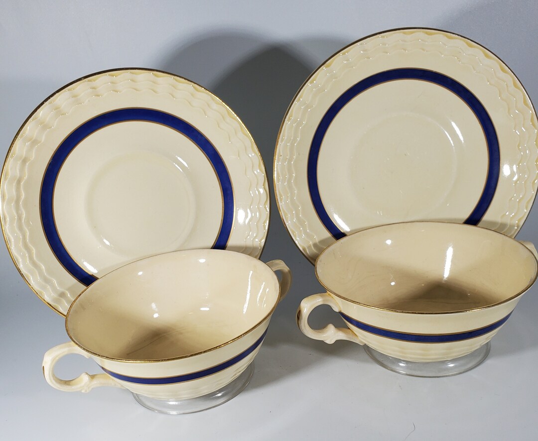Adam's England Porcelain Consomme Cups With Matching Saucers Titian ...