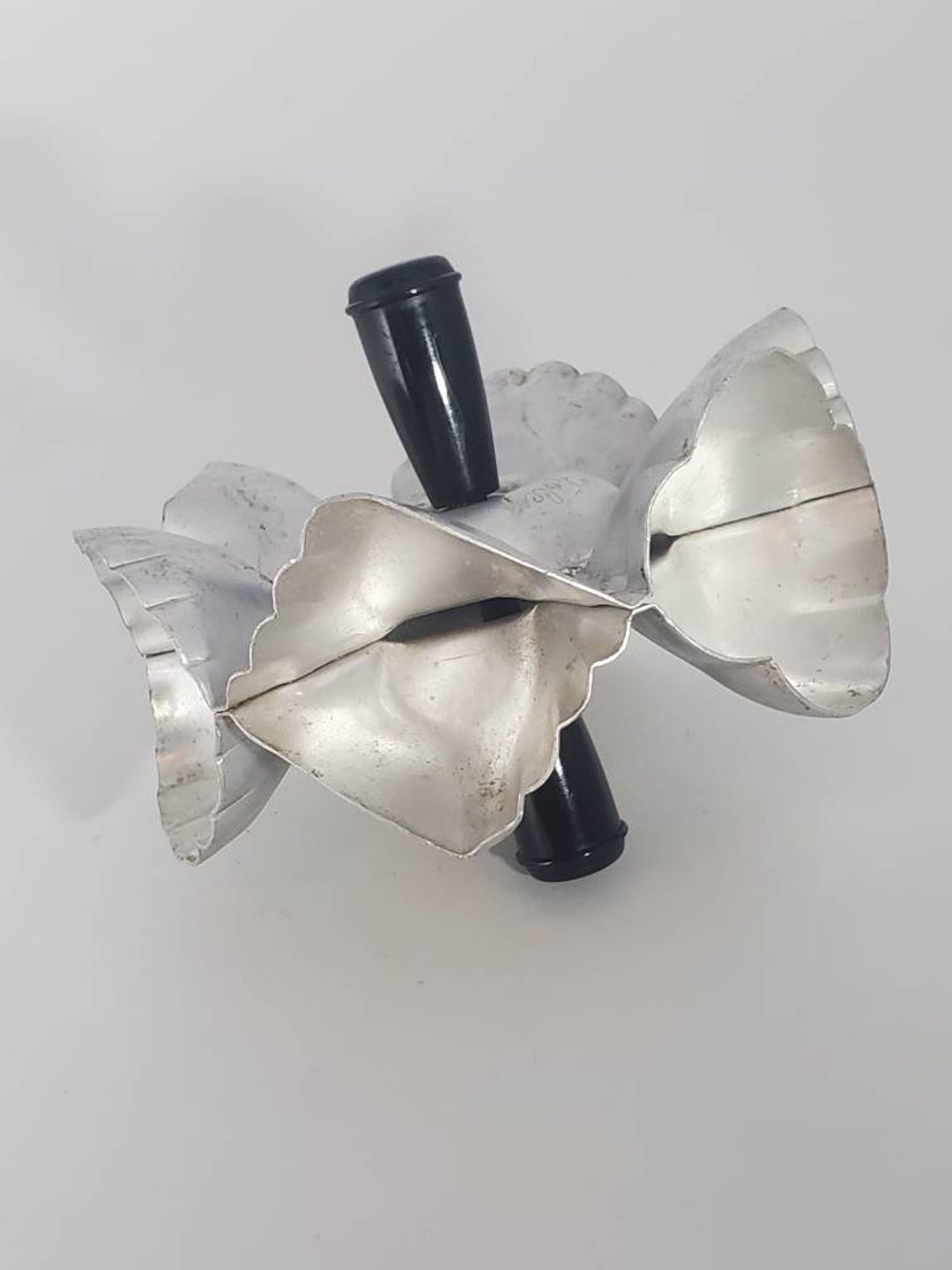 Vintage Foley Rolling Cookie Pastry Cutter Wood Handle Aluminum - Etsy