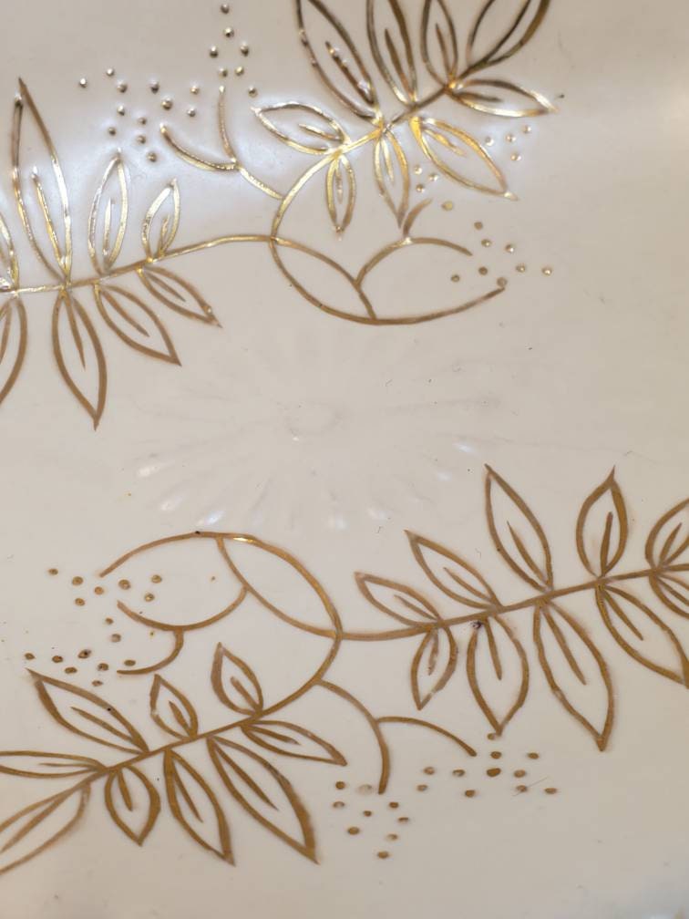 Vintage Crown Devon Blush Ivory & Gold Display/fruit Dish/bowl Vgc 1st ...