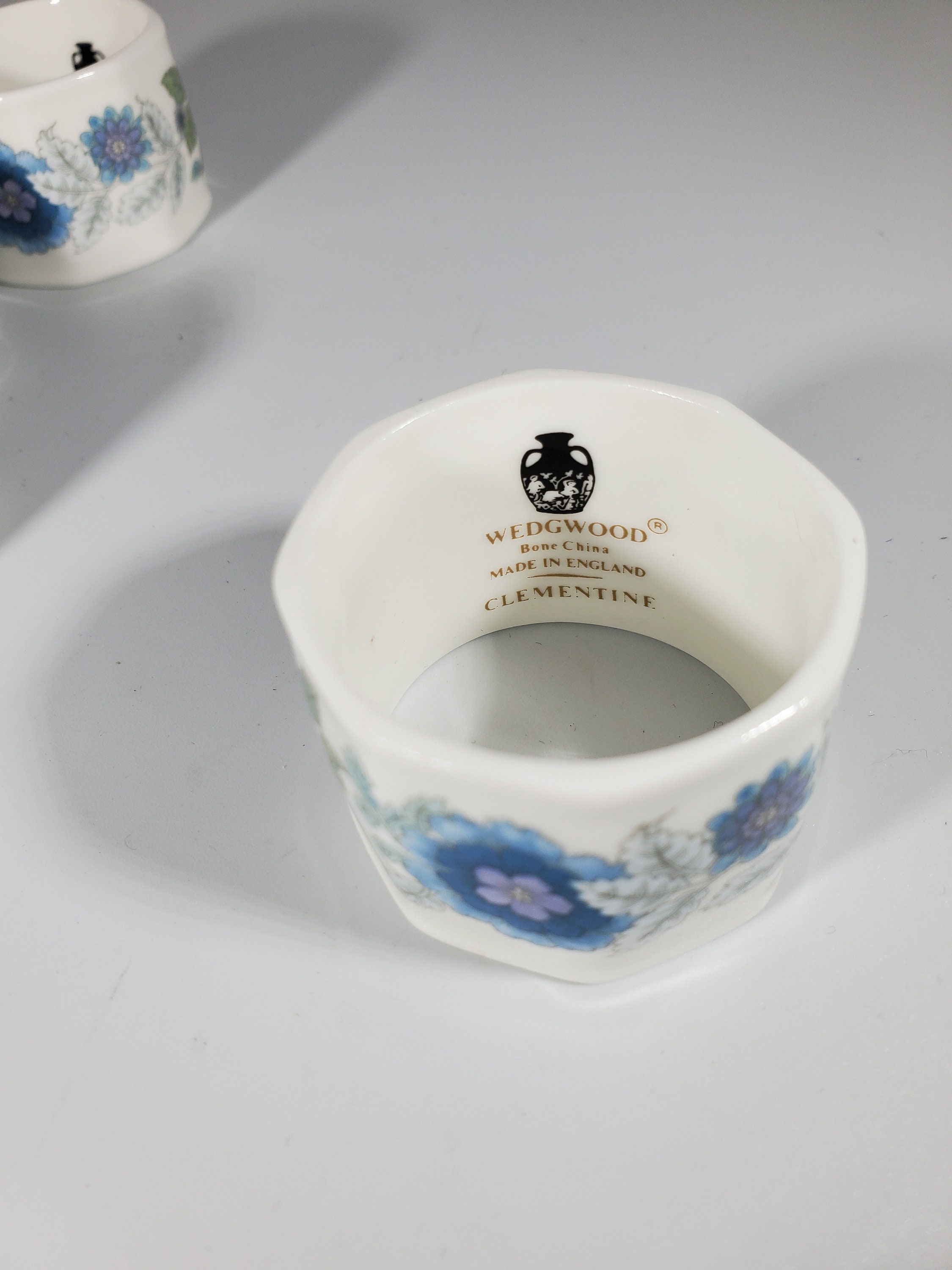Wedgwood Bone China Clementine White Floral Napkin Rings Set of 4 - Etsy
