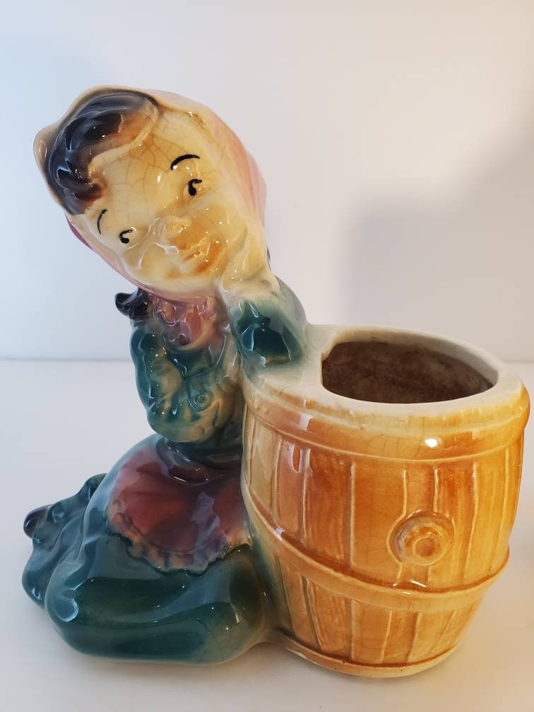 Royal Copley girl and boy planter Americana Art Pottery - Etsy.de