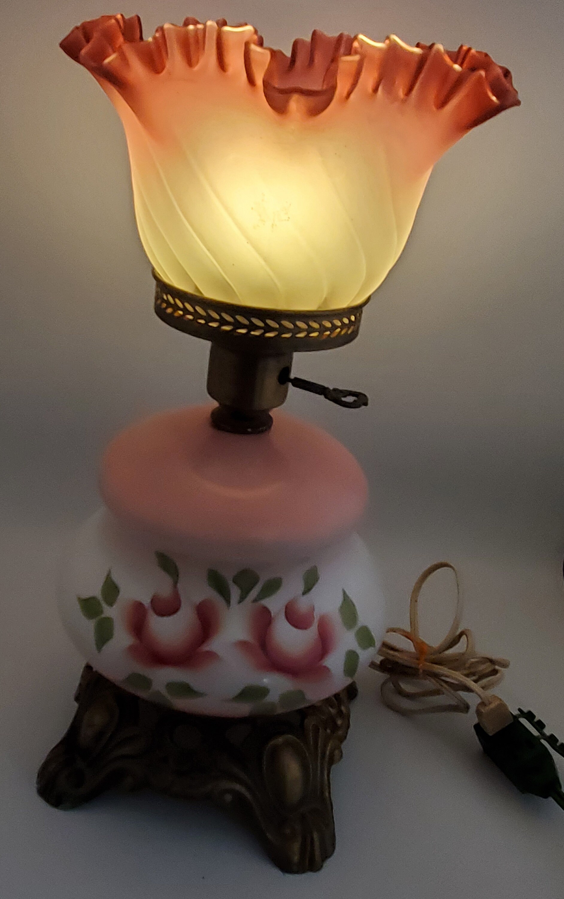 Vintage Hurricane Table Lamp - Etsy