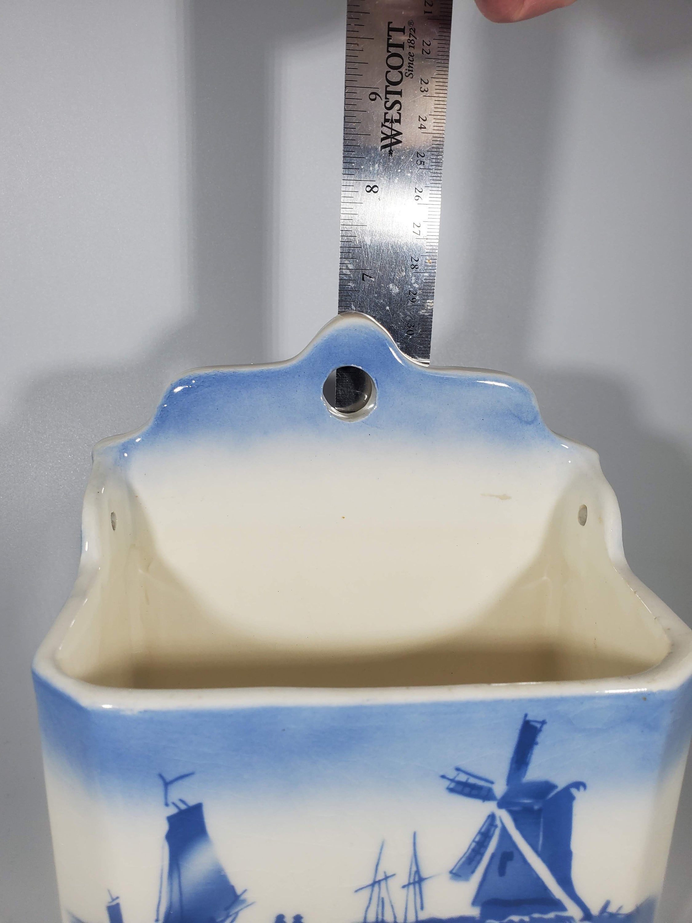 Vintage Flow Blue Salt Box Czechoslovakian Antique Wall Pocket ...