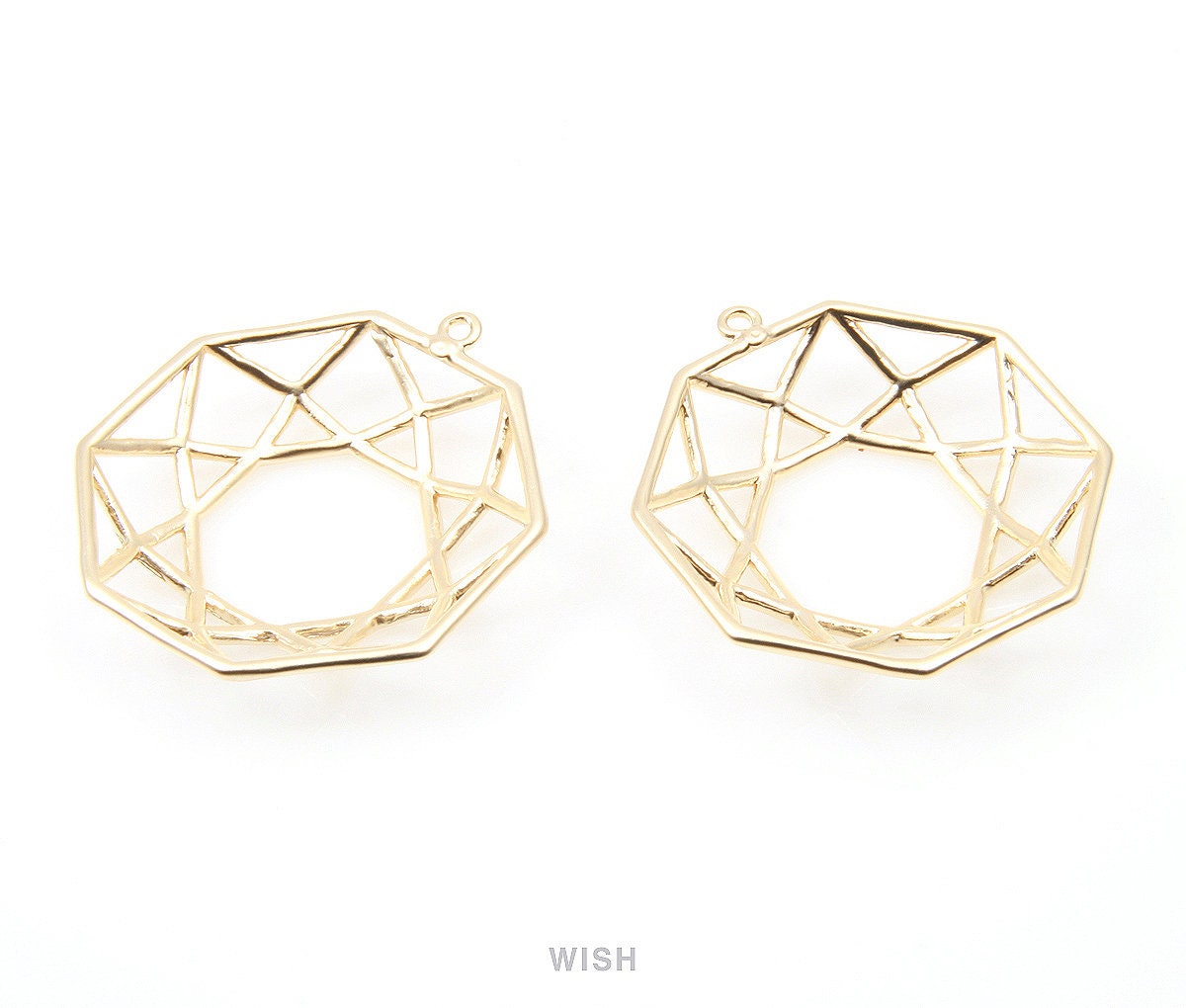 Octagon Pendants in Matte Gold Octagon Charms / Matte Gold / - Etsy