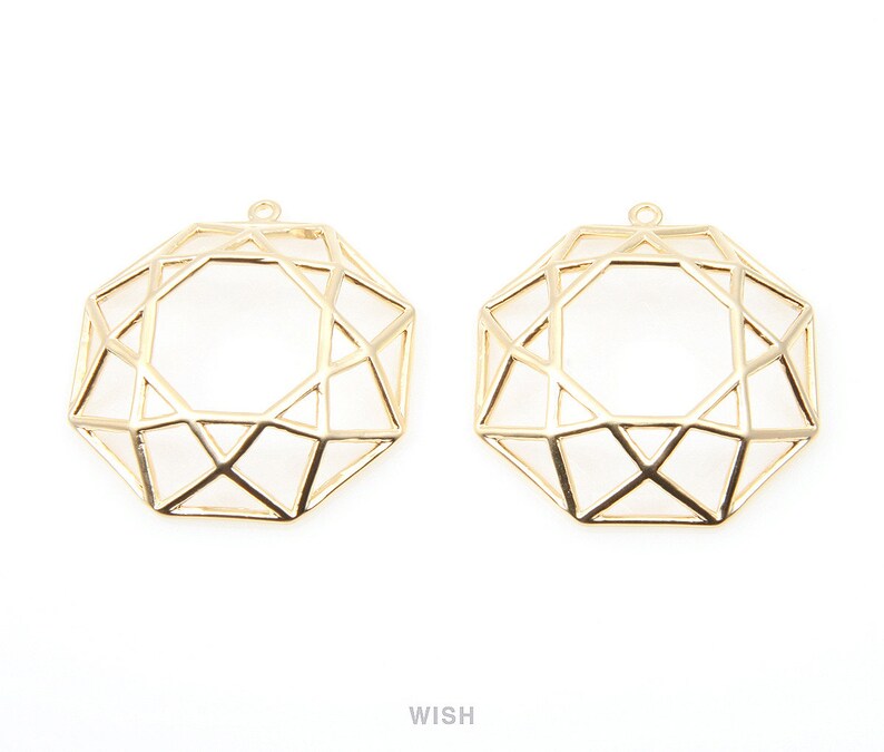 Octagon Pendants in Matte Gold Octagon Charms / Matte Gold / - Etsy