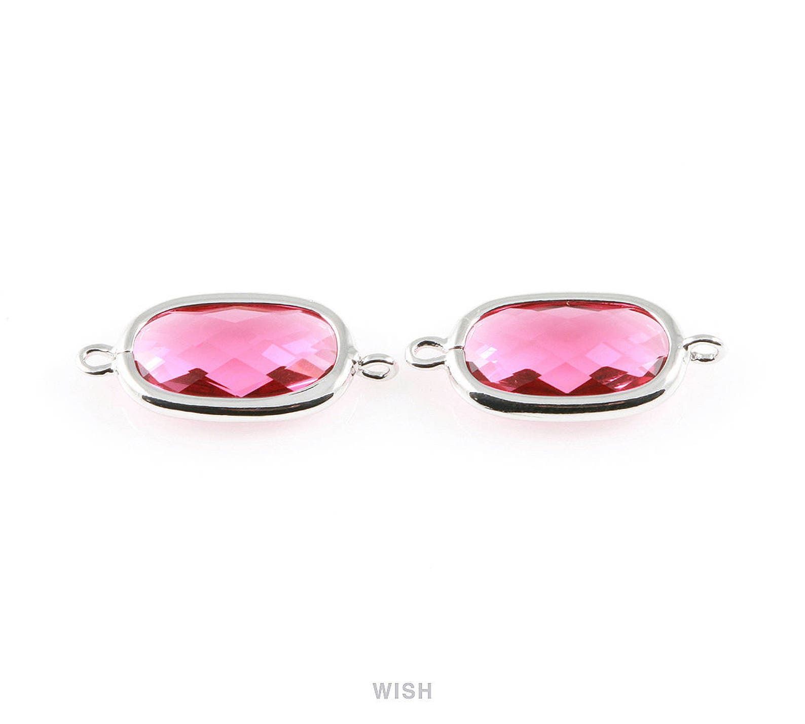 Ruby Oval Glass Connector in Gold Framed Oval Connector / - Etsy