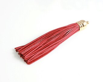 Red Leather Tassel - Etsy