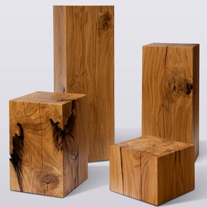 Wooden Cube Design Side Table Wood Decor Unique Gift Handmade Home ...