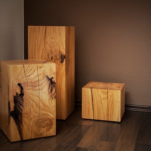 Holzwürfel Eichenholz Einzugsgeschenk Kerzenhalter Beistelltisch ...