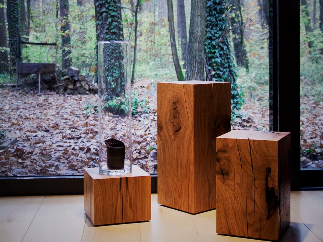 Wooden Cube Design Side Table Wood Decor Home Decor Unique - Etsy