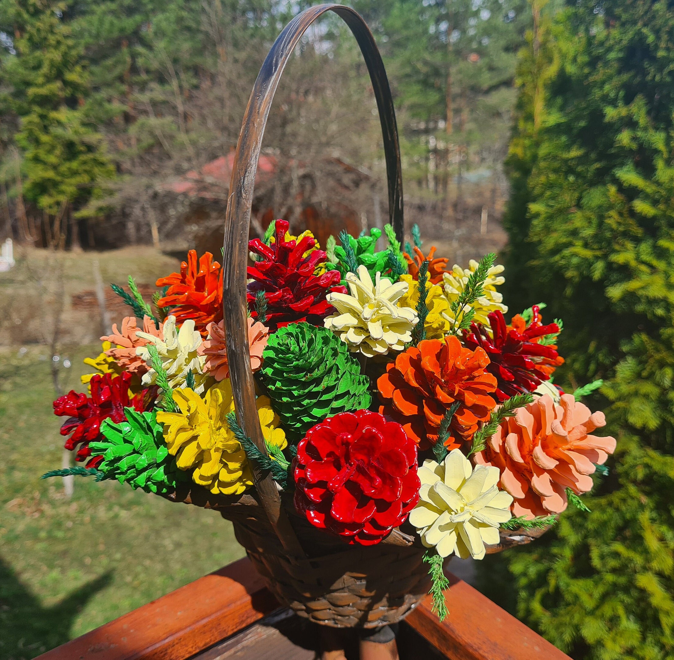 Cone Flowers, Flower Basket, Basket Full of Cone Flowers,flowers From ...