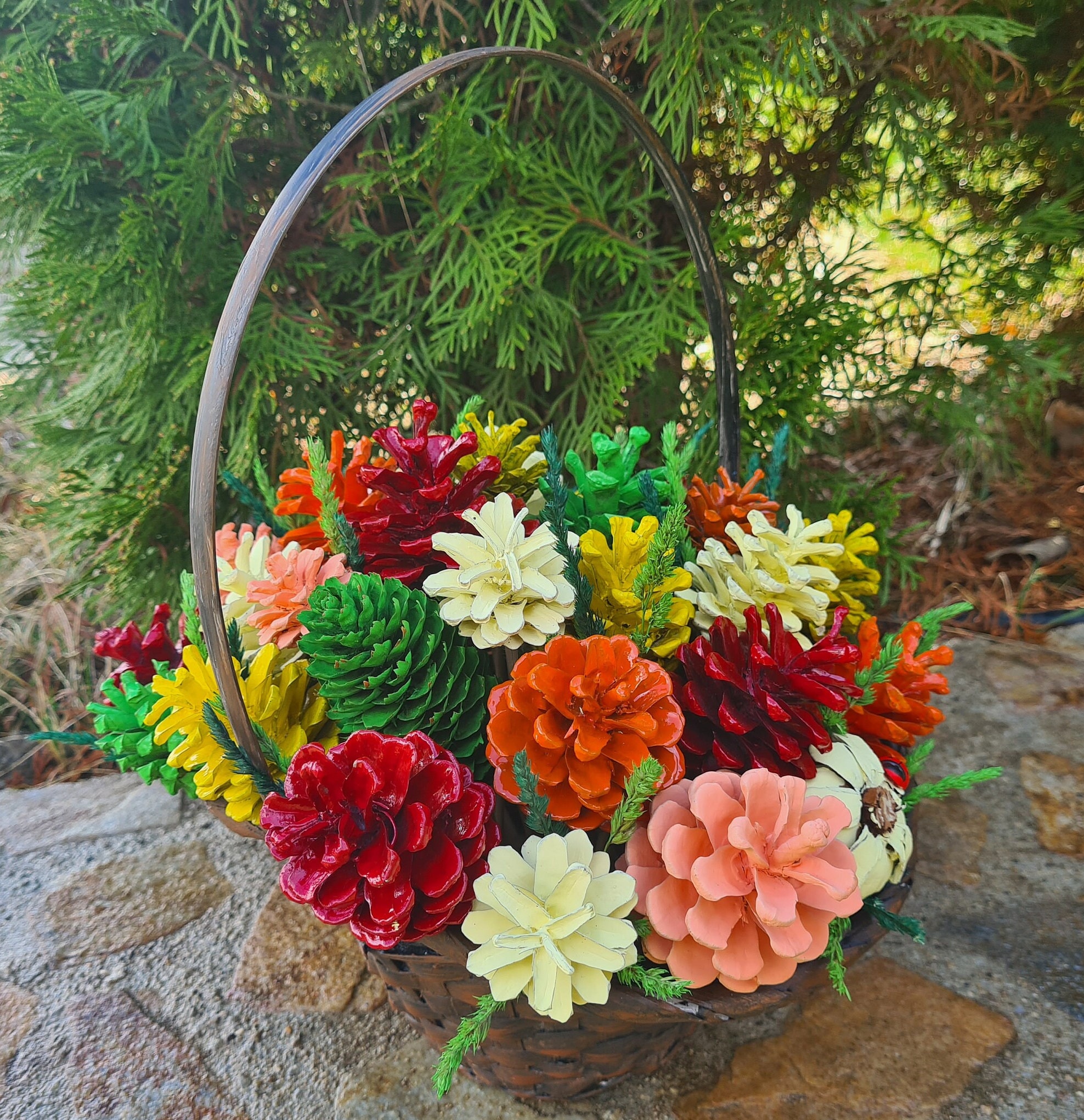 Cone Flowers, Flower Basket, Basket Full of Cone Flowers,flowers From ...