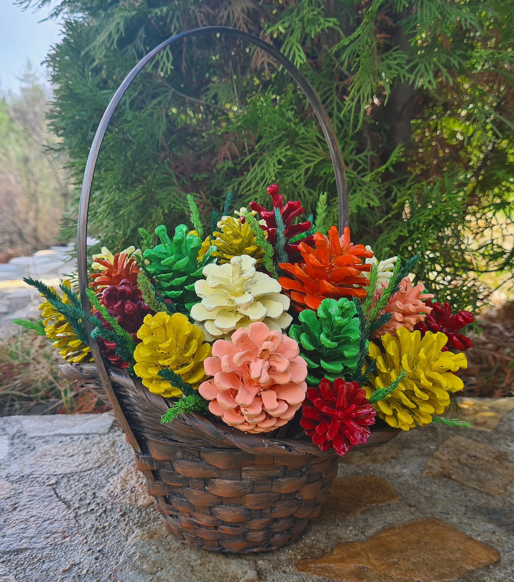 Cone Flowers, Flower Basket, Basket Full of Cone Flowers,flowers From ...