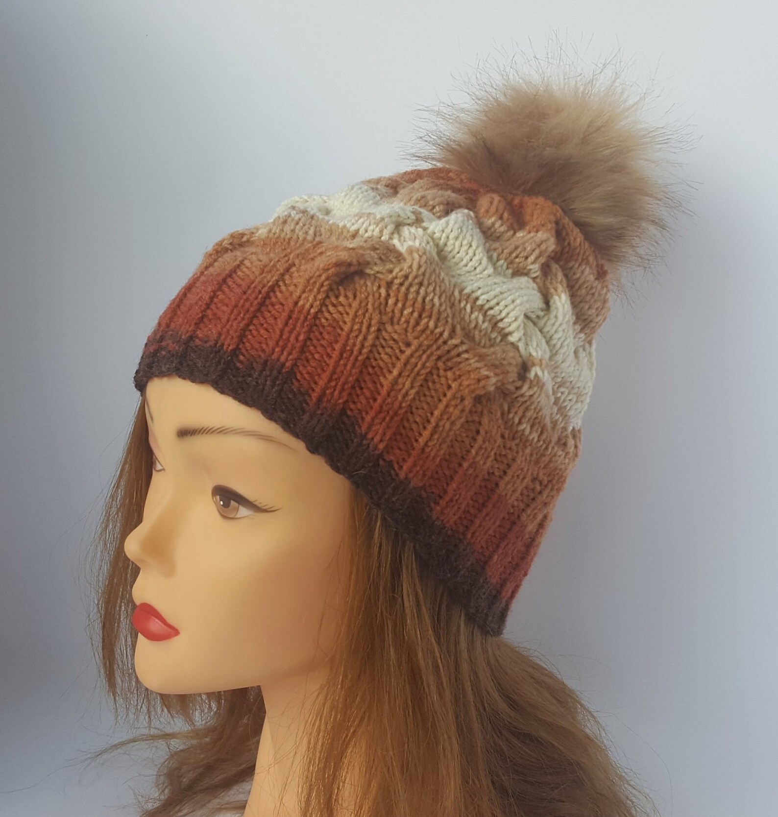 Multicolored Hat Women Multicolored Knit Hat Multicolored Hand Knit Hat