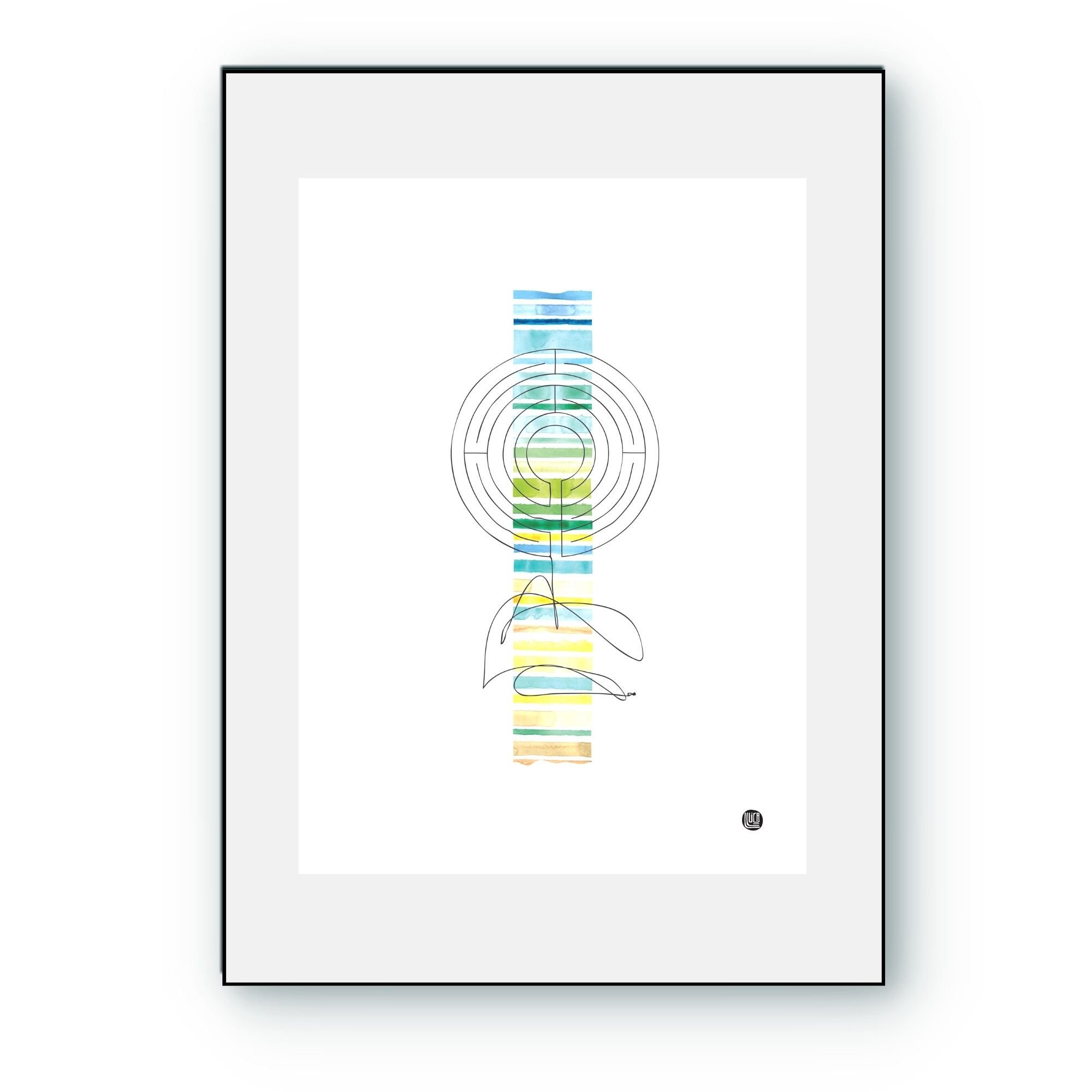 Labyrinth Italy Lucca Tuscany Alchemy Symbol Italian Line Art Repro ...