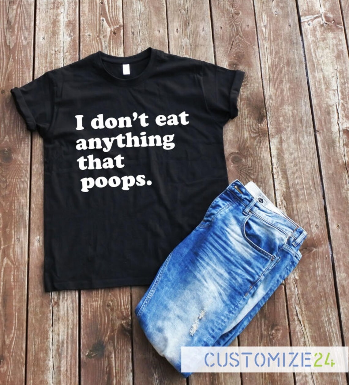 I don't eat anything that poops T-shirt Vegan funny | Etsy