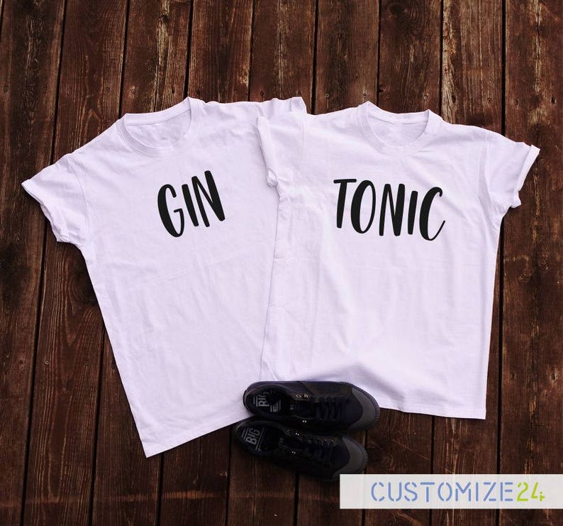 Gin Tonic T-shirt. Best Friend T-shirt Set. Couple T-shirt. - Etsy