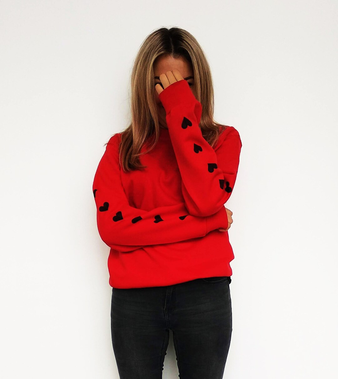 Hart sweatshirt Cool swag sweater Sweatshirt met hartjes Hoodie cadeau ...