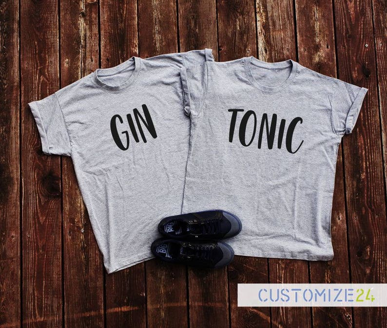 Gin Tonic T-shirt. Best Friend T-shirt Set. Couple T-shirt. - Etsy