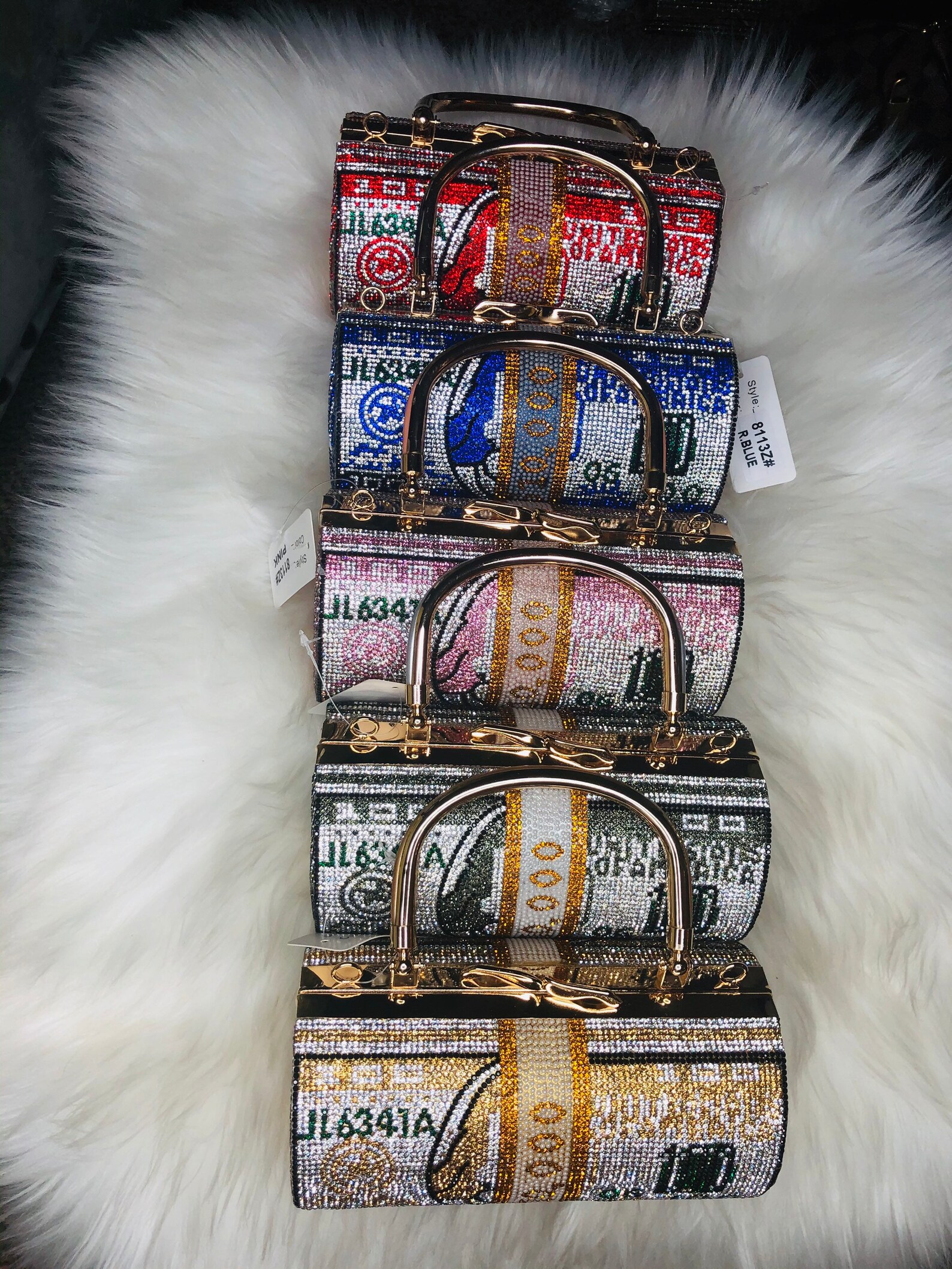 Crystal 100 Dollar Bill Handbag Money Clutch Money Bag - Etsy