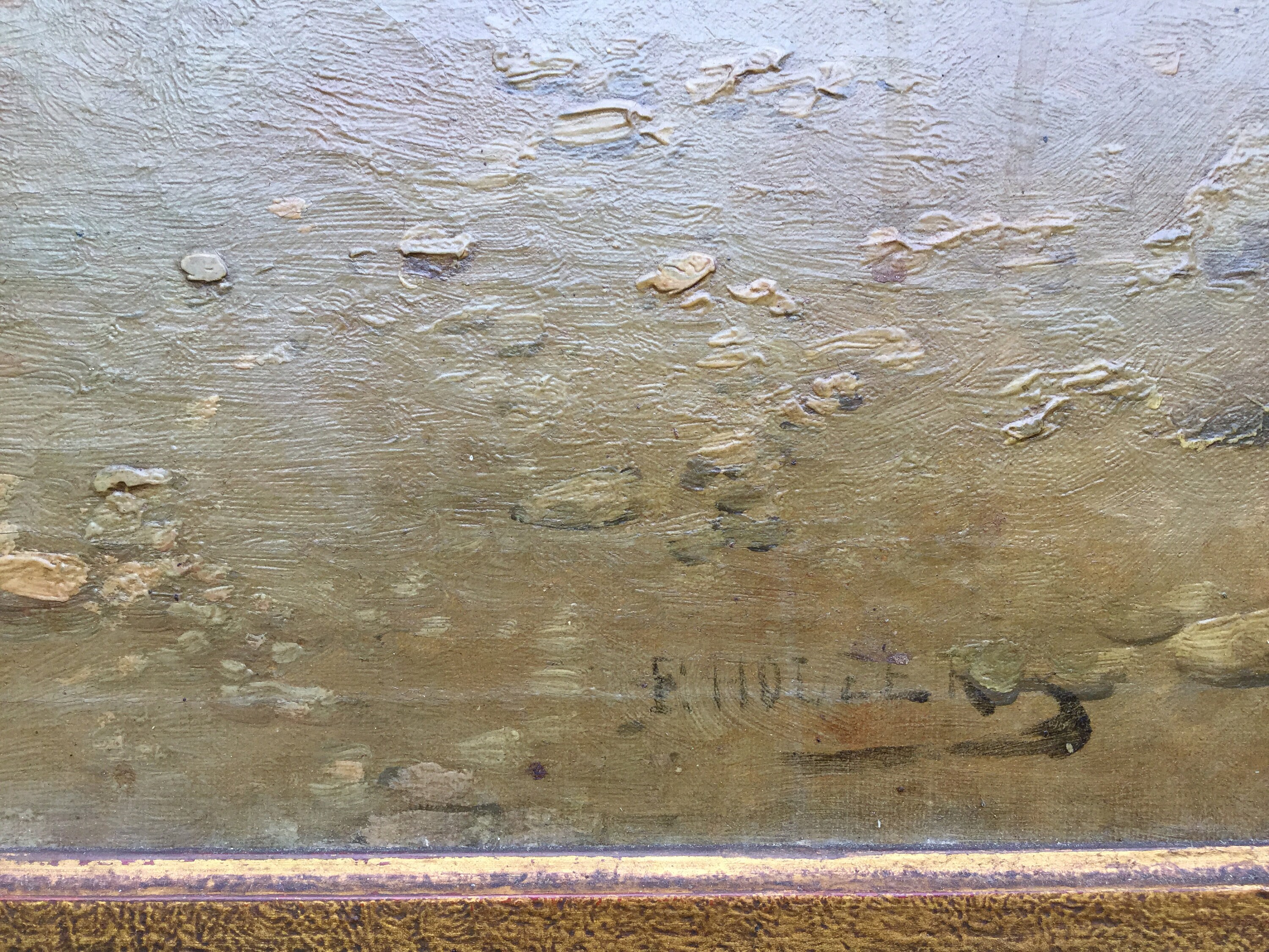 Oil Painting by F.holzer Scene on the Beach With Boats and People - Etsy