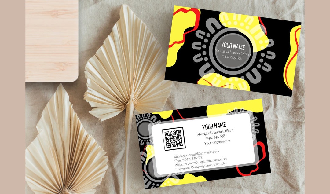 Aboriginal Business Card Template | Editable Business Cards | Digital ...