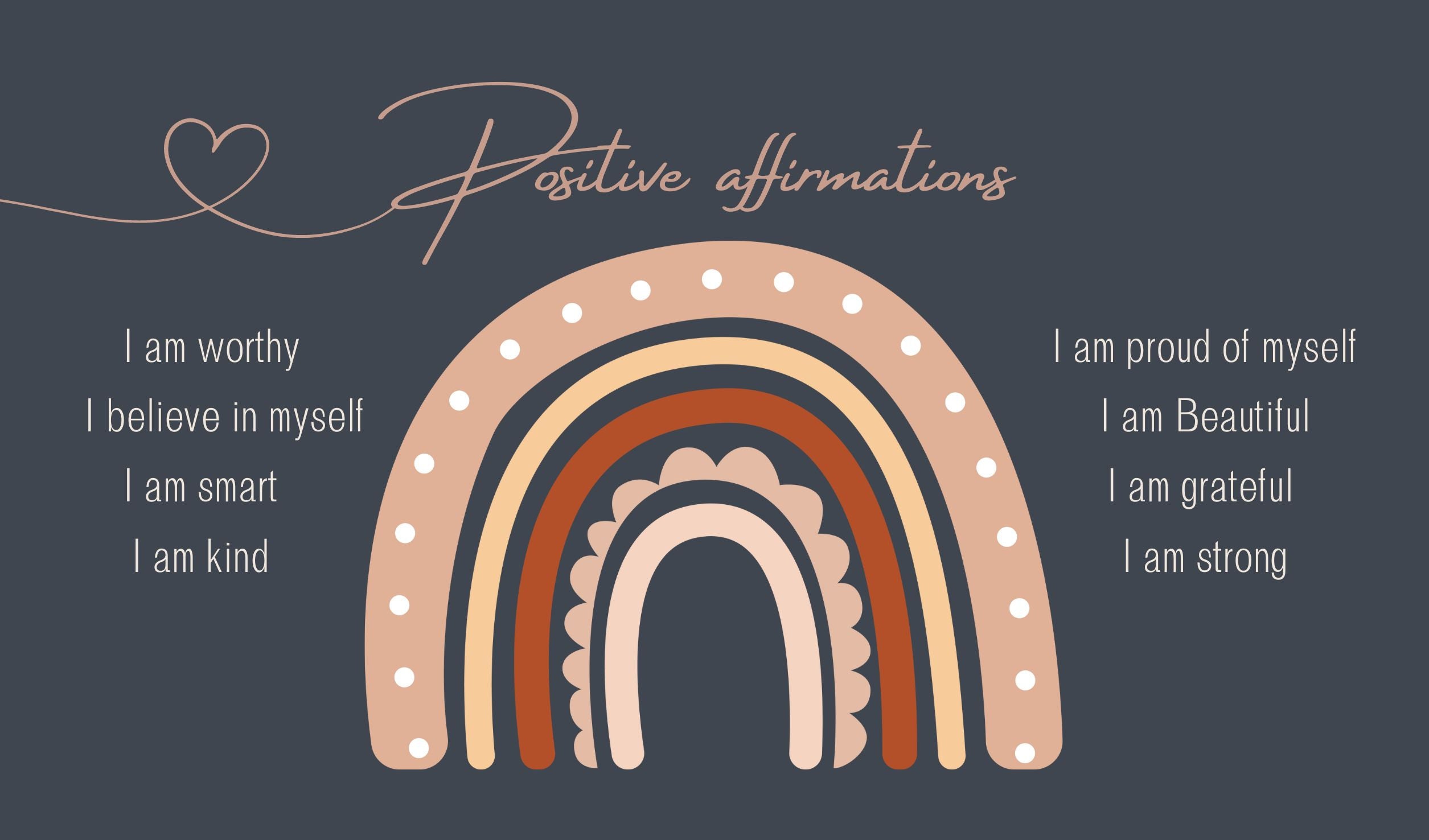 Positive Affirmation Cards | Boho Rainbow Small Business (digital ...