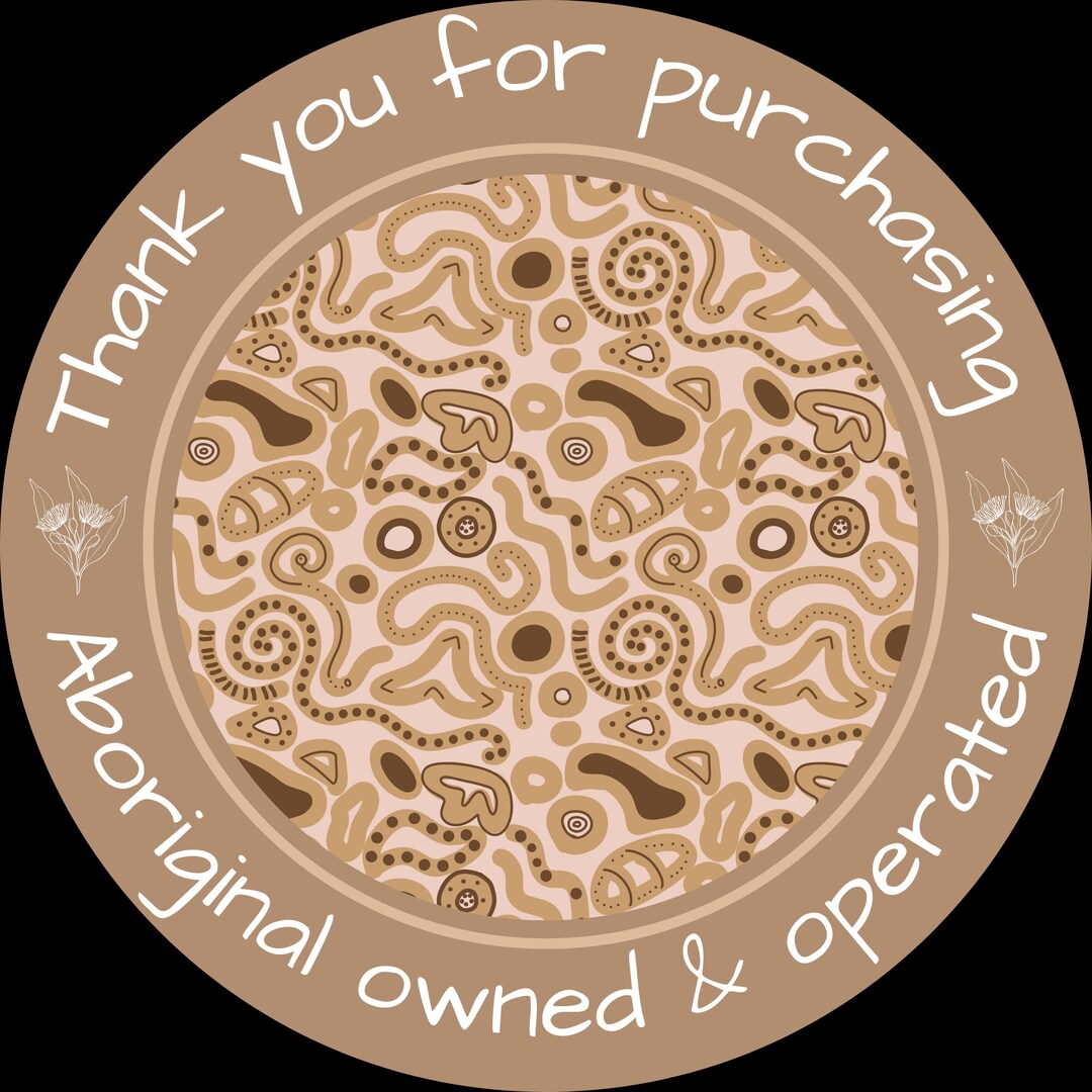 3x3cm Small Round | Thank You Sticker | Aboriginal Business Sticker - Etsy