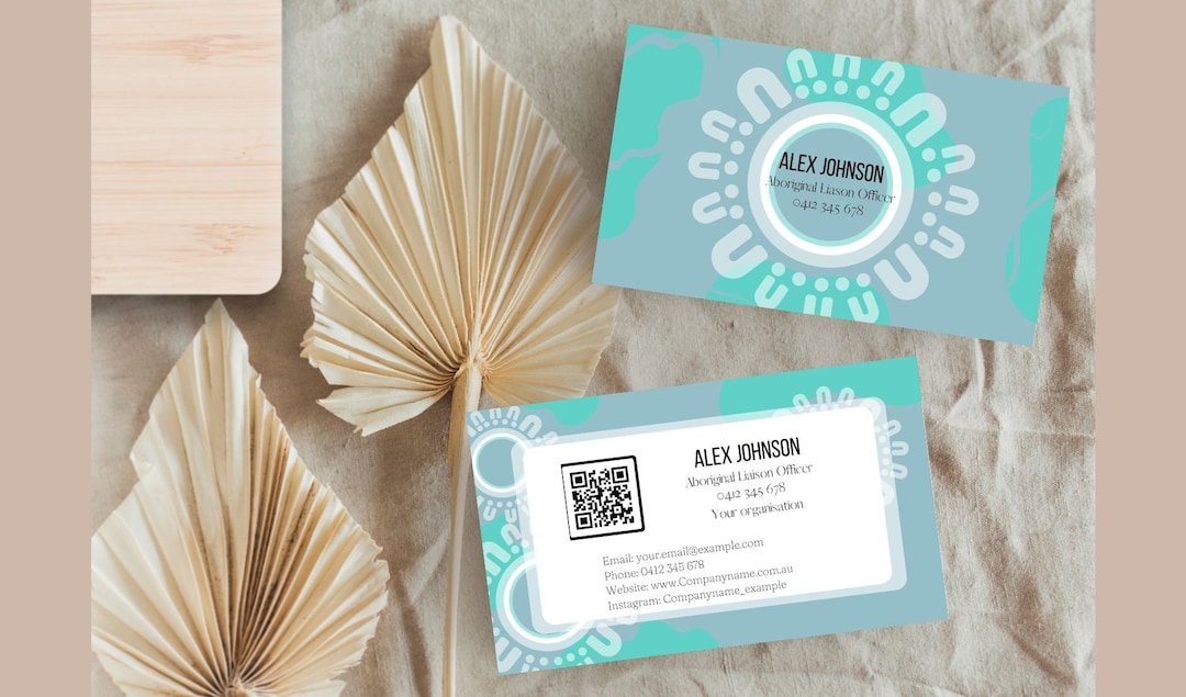 Aboriginal Business Card Template Editable Business Cards Digital Only ...