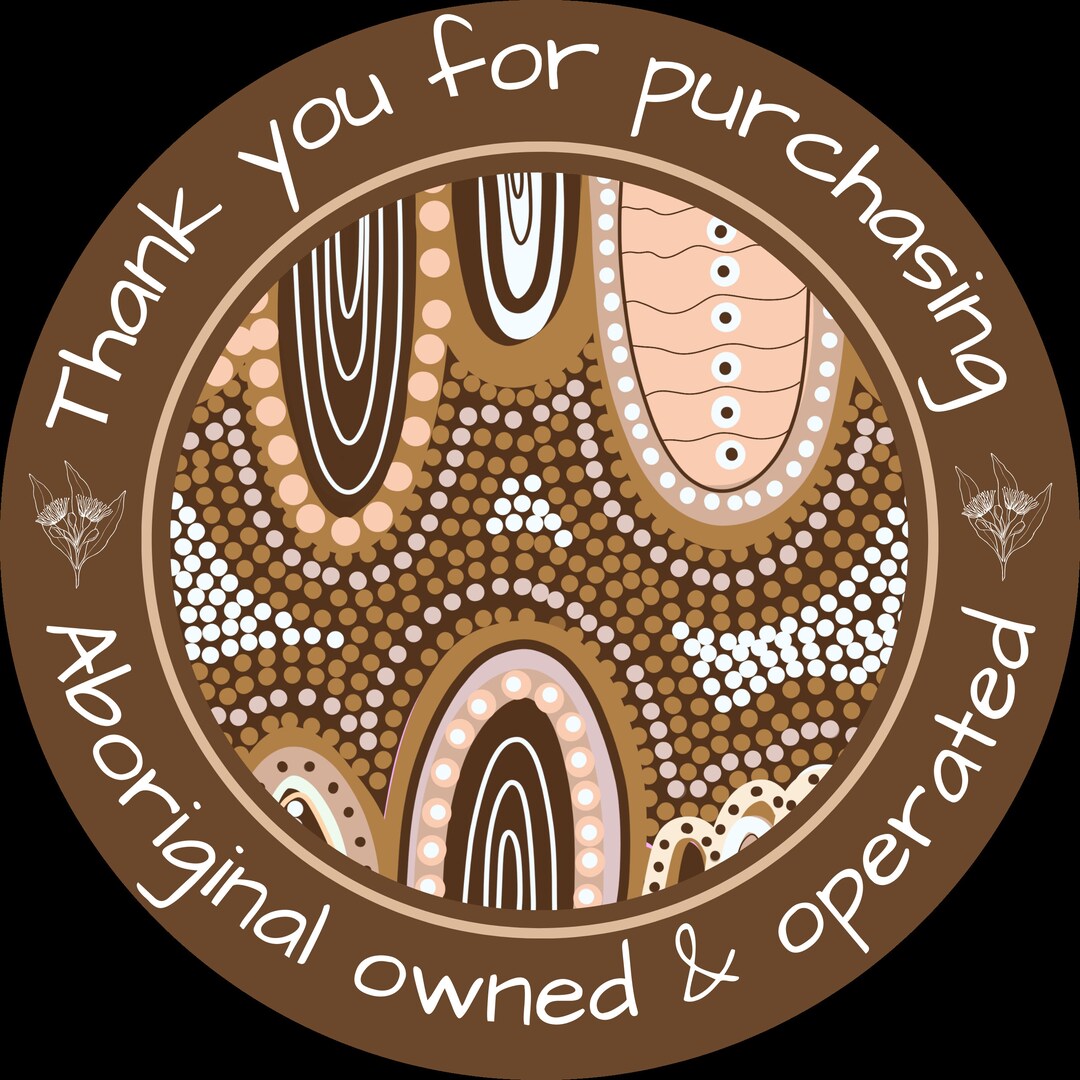 3x3cm Small Round | Thank You Sticker | Aboriginal Business Sticker ...