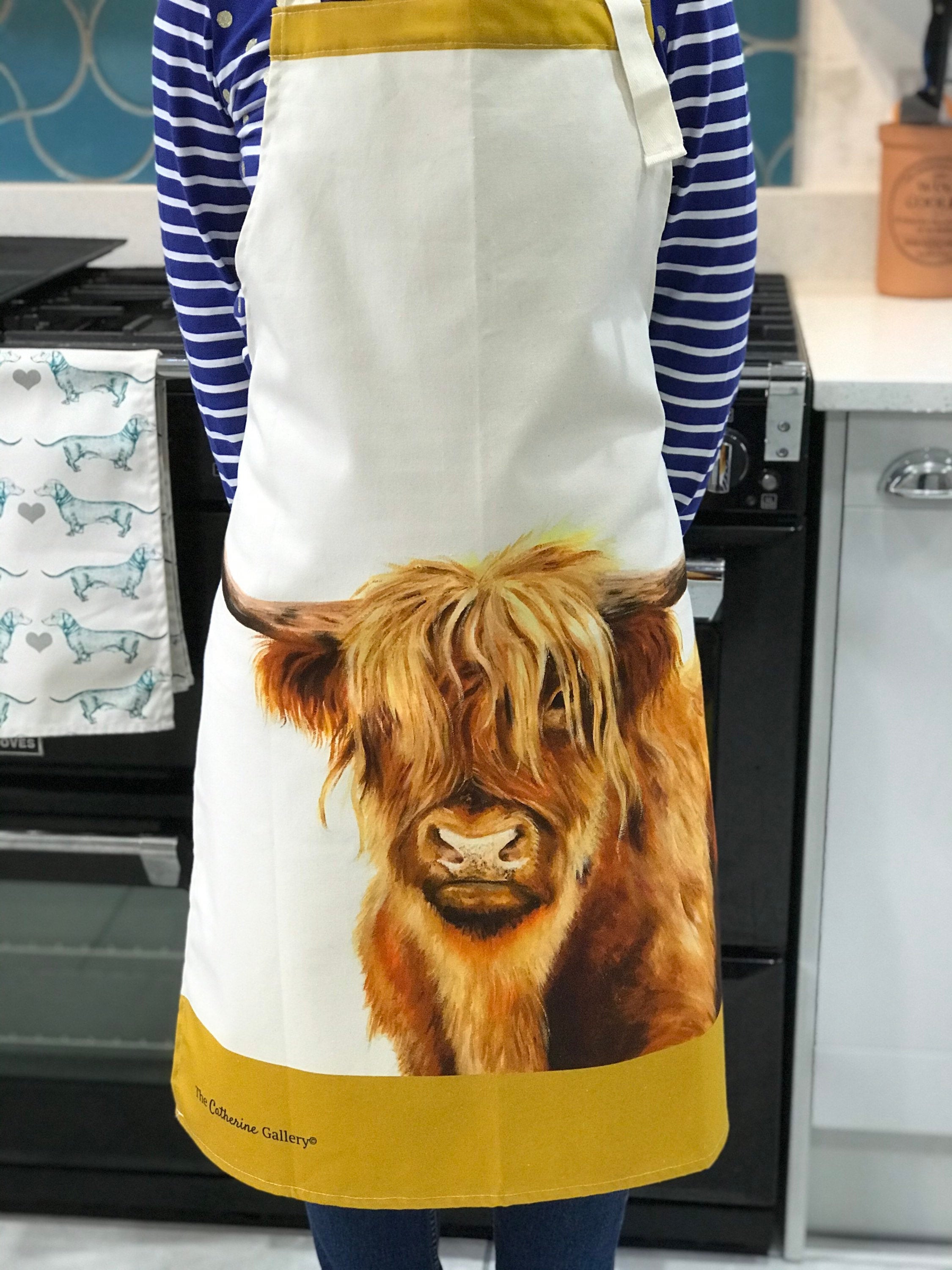 Highland Cow Apron Cotton Apron Cow Apron Gift for a Cook - Etsy