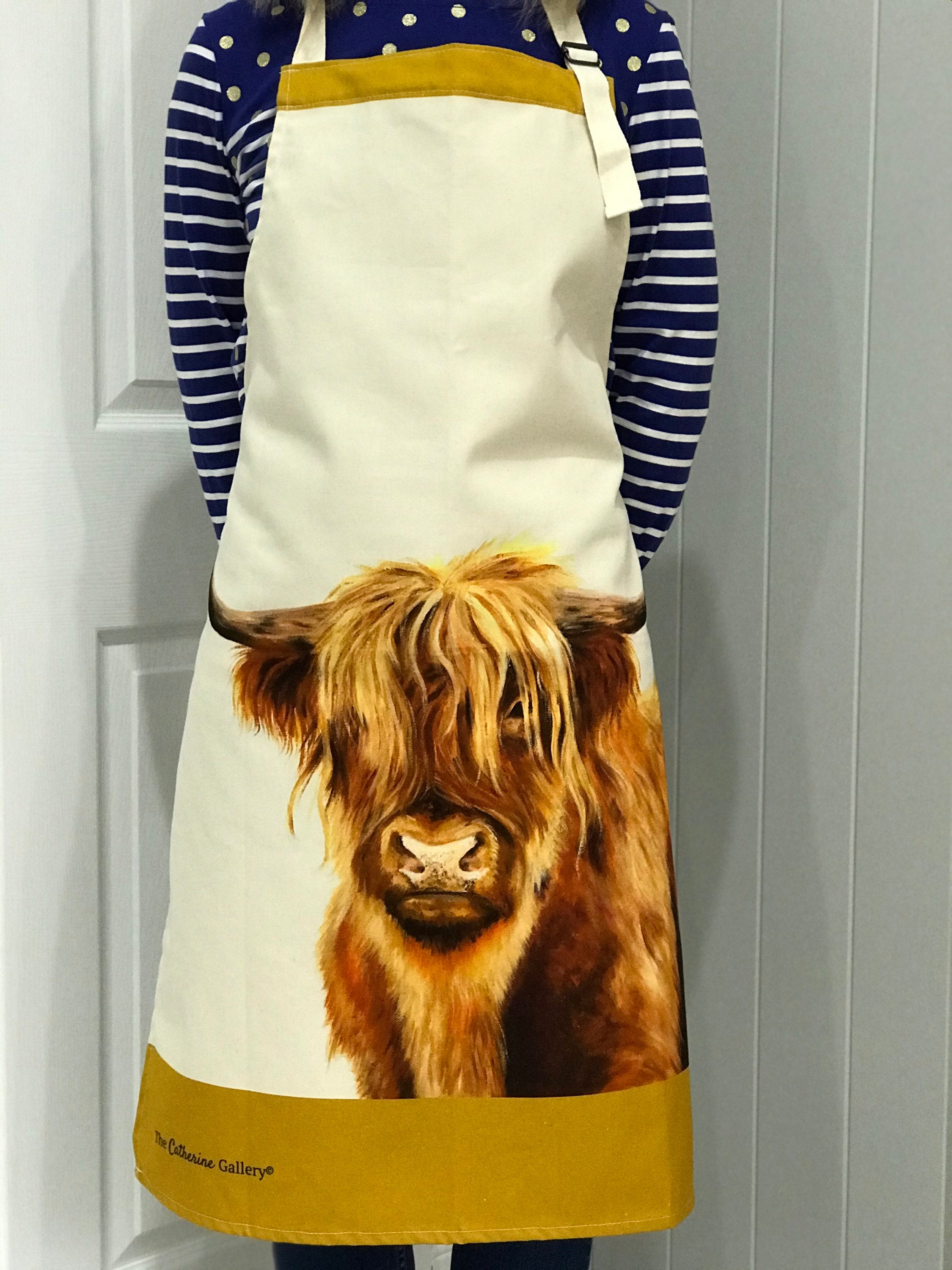 Highland Cow Apron Cotton Apron Cow Apron Gift for a Cook - Etsy