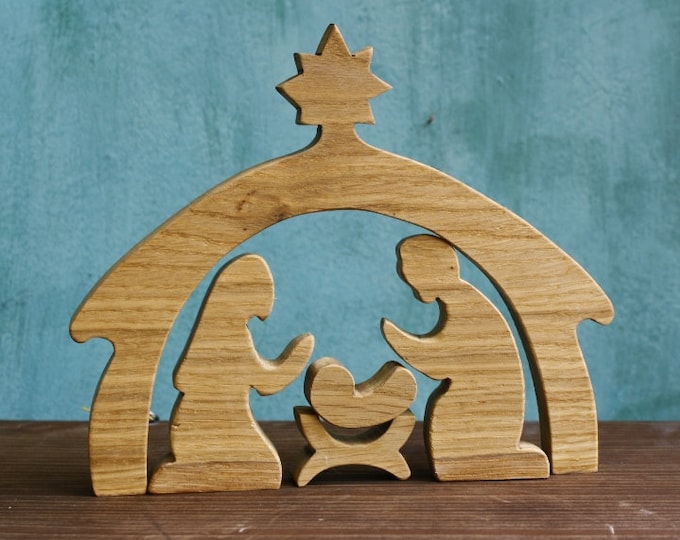Handmade Wooden Minimal Nativity, Modern Nativity Scene, Nativity ...